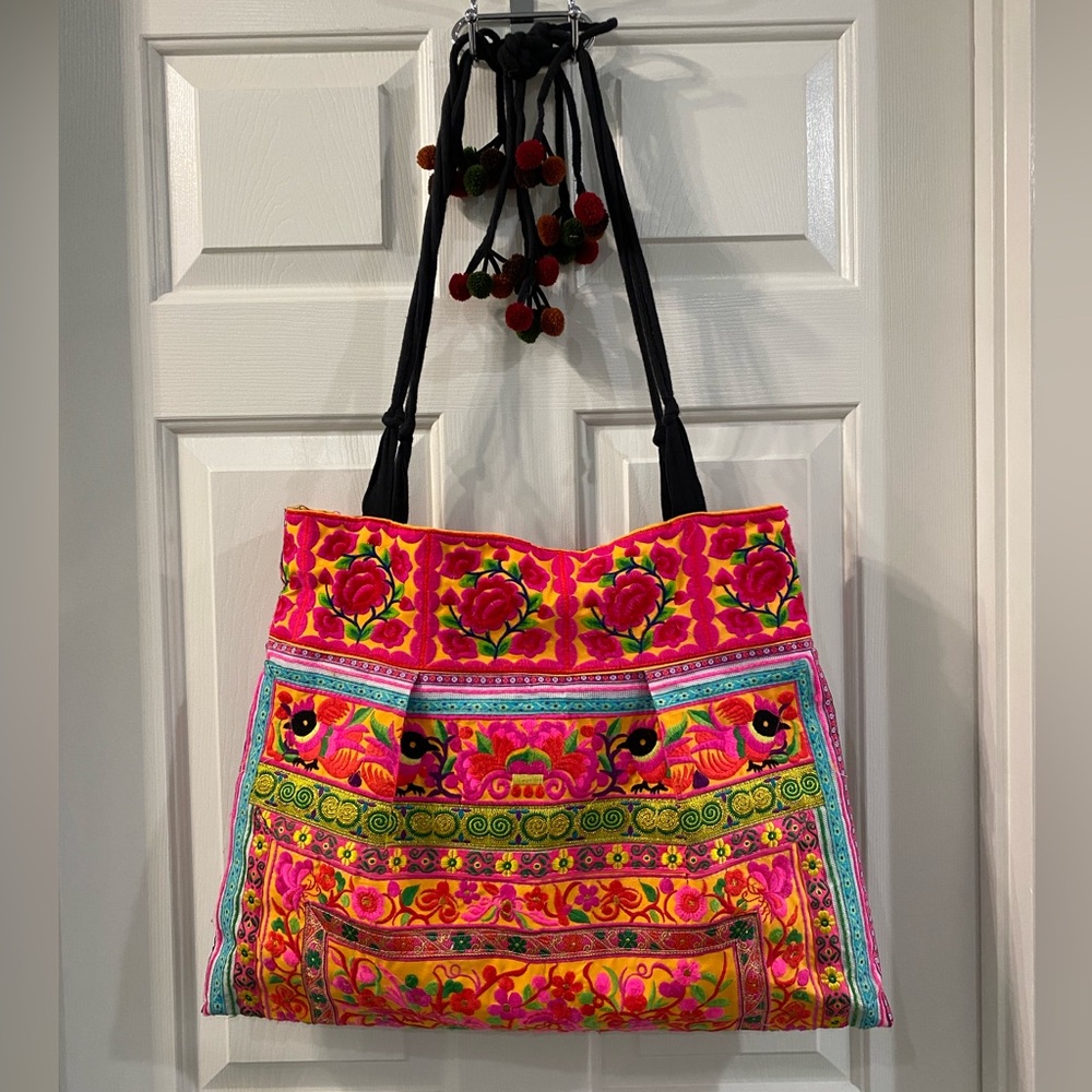 Boho Embroidered Tote Bag - Gem